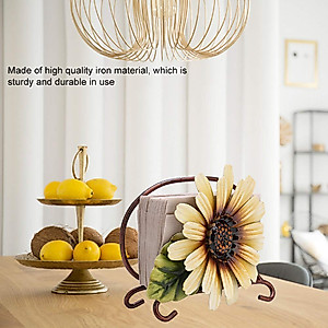 Alvinlite Paper Towel Holder, Sunflower Shape Napkin Holders for Tables, Metal Napkin Storage Cute Tissue Dispenser Cocktail Napkin Stand Perfect for Outdoor Events Kitchen Decor