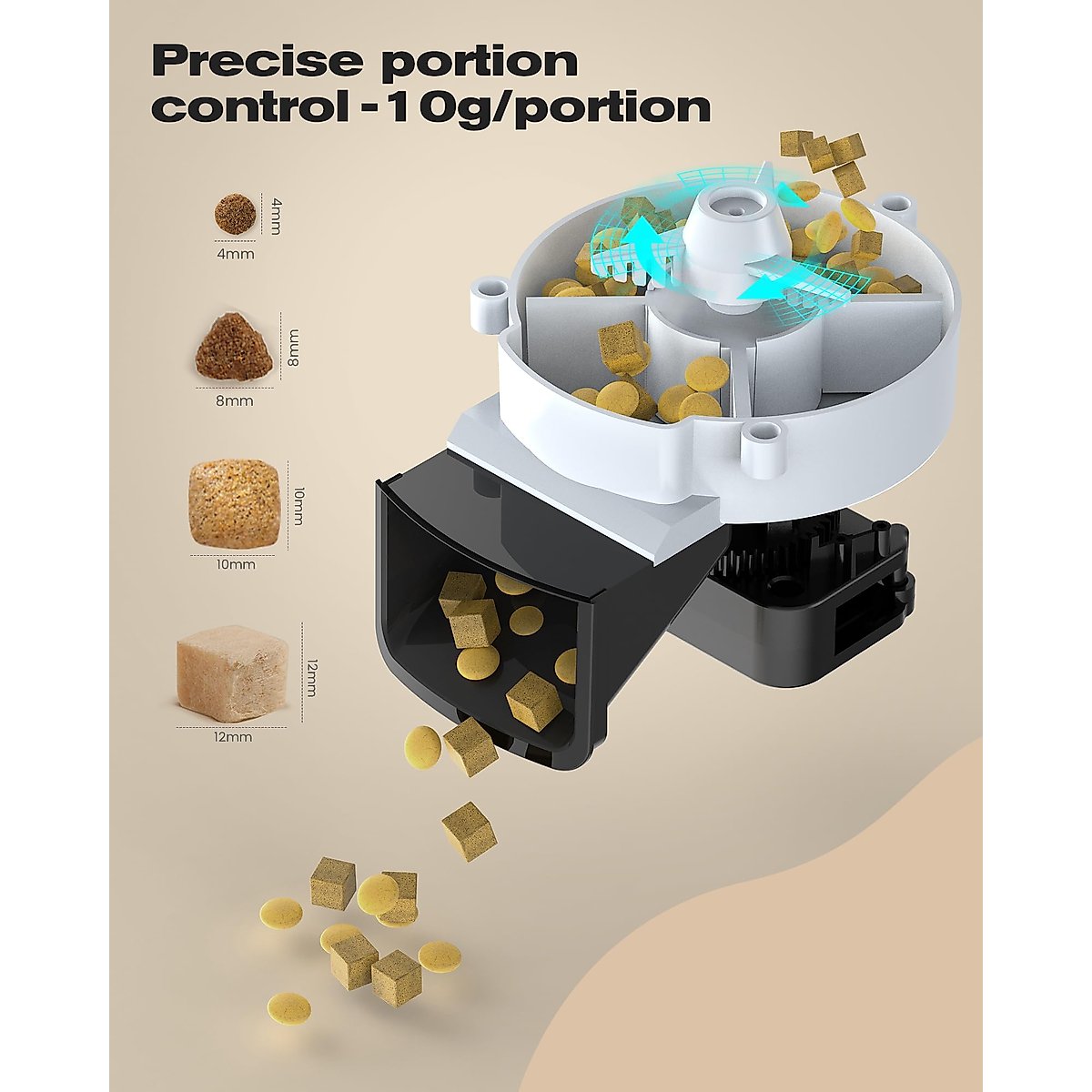 Automatic Cat Feeder: 2.4G/5G Cat Food Dispenser - Cat Feeder with 1-10 Meals - WiFi Cat Feeder Automatic - APP Control - Cat Automatic Feeders - Auto Cat Feeder - 3L Pet Feeder - BEMOONY White