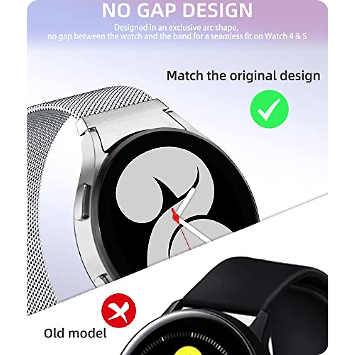 Zedoli No Gap Metal Bands Compatible with Samsung Galaxy Watch 6 band/Watch 5/Galaxy Watch 4 Band 40mm 44mm/Galaxy Watch 5 Pro Band 45mm/Watch 4 Classic Band/Watch 6 Classic Band 43mm 47mm Men Women