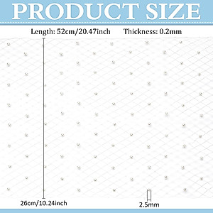 BENECREAT 0.56 Yard White Birdcage Veil Netting Fabric, 10.2 Inch Wide Millinery Netting Tulle Fabric Mesh Hat Veil with Pearl Bead for Wedding Decor, DIY Bridal Veil Dress