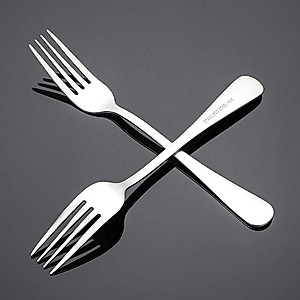 Dinner Forks and Spoons Briout Set of 12 Premium Stainless Steel Silverware Set, Mirror Polished, Dishwasher Safe, Silver, Use for Home,Kitchen or Restaurant