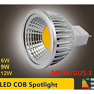 Halogen Light Bulb High Power Led Mr16 Gu5.3 Cob 6 W 9 W 12 W Dimbar Led Cob Headlight Cool Wit Mr 16 12V Bulb Lamp Gu 5 3 220V-Cold White_Gu10 12W 220V