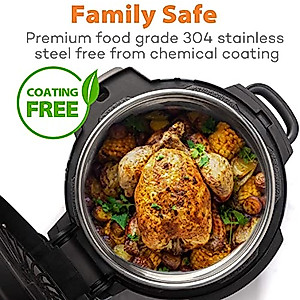 Goldlion Stainless Steel Inner Pot Compatible with Ninja Foodi 8 Quart Accessories Replacement Insert Liner