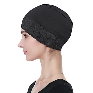 Alnorm Chemo Scarves for Women Sleep Hats for Cancer Patients Black