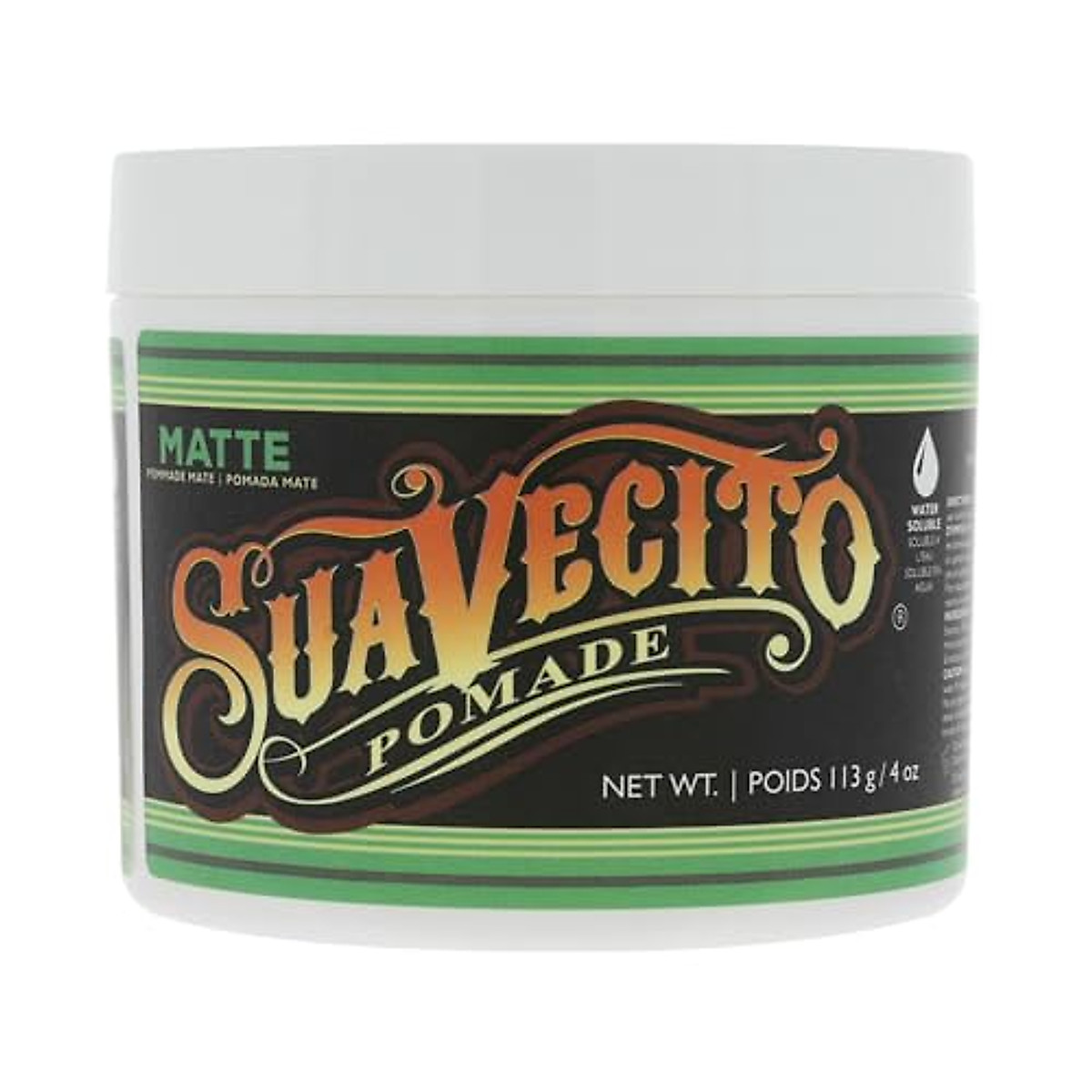 Suavecito Pomade Matte (No Shine) Formula 4 oz, 1 Pack - Medium Hold Hair Pomade For Men - Matte Hair Paste For Natural Texture Hairstyles