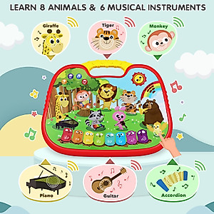 Baby Musical Toy for 6 12 18 Months, Baby Toy Piano Board with Buttons, Animal Noises Sounds Toys for 1 Year Old, Educational Learning Toy, Christmas Birthday Gift for 1 Year Old Boys Girls