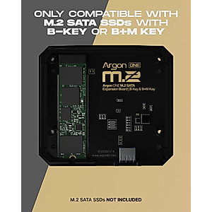 Argon ONE M.2 SATA Expansion Board for Raspberry Pi 4 | Supports B-Keys and B+M Keys | Only Compatible with Argon ONE V2 Cases