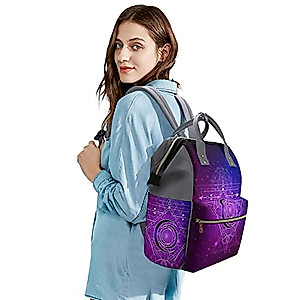 Geometric Pattern Diaper Bag Backpack Large Capacity Mommy Bags Multifunction Nappy Bag Travel Back Pack Gray-Style