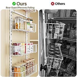 Delamu Over the Door Pantry Organizer, Adjustable 8-Tier Pantry Door Organizers and Storage, Hanging Spice Rack Shelves for Home & Kitchen, Metal Cabinet Door Organizer, Laundry Room Organization