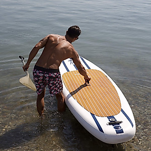 TOWER Inflatable 10’4” Stand Up Paddle Board - (6 Inches Thick) - Universal SUP Wide Stance - Premium SUP Bundle (Pump & Adjustable Paddle Included) - Non-Slip Deck (Yachtsman - 10'4")