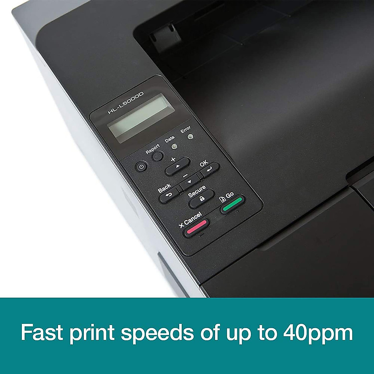 Brother HL-L5200DW Wireless Monochrome Single-Function Laser Printer, Gray - Print only - 42 ppm, 1200 x 1200 dpi, 8.5" x 14" Legal, 256MB Memory, Auto Duplex Printing, Ethernet