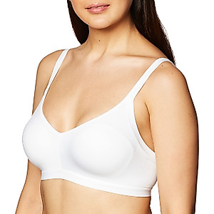 Warner's womens Blissful Benefits Underarm-smoothing With Seamless Stretch Wireless Lightly Lined Comfort Rm3911 T Shirt Bra, White, Large US