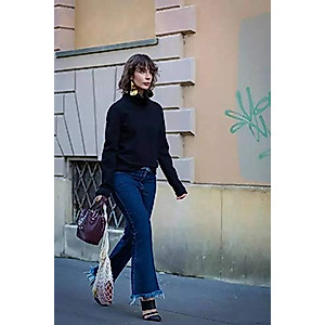 Ahyuan Ecology Reusable Cotton Mesh Grocery Bags 5Pack Long Hand Portable Washable Cotton Mesh String Organizer Shopping Bag Net Shopping Bags Net Tote Mesh Bags Fruit and Vegetable Bag (Beige)