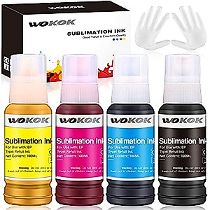 WOKOK Sublimation Ink Refill for Ecotank ET-2760 ET-2720 ET-2800 ET-2850 ET-2803 ET-4750 ET-3760 ET-4760 ET-15000 ET-16600 ET-16650 Inkjet Printers