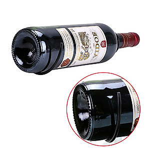 Hipiwe Set of 6 Wall Mounted Wine Rack Holders - Metal Wine Bottle Display Holder with Hardware, Wall Hanging Red Wine Bottle Organizer Racks for Storage Beverages/Liquor Bottle