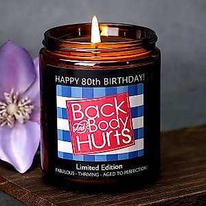 80th Birthday Gifts for Women, 80th Birthday Gifts for Men, Happy 80th Birthday Decorations Scented Candles for Dad Mom Card Cake Topper Napkins Banner Balloons Party Best 80 Year Old Birthday Ideas