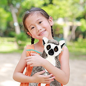 ArtCreativity Hanging Ring Tailed Lemur Plush Toy, 17.5 Inch Stuffed Ring Tailed Lemur with Realistic Design, Soft and Huggable, Cute Nursery Decor, Best Birthday Gift for Boys and Girls