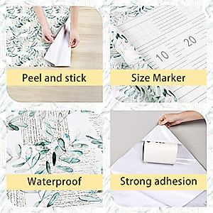 STICKEEP Blue Leaf Floral Peel and Stick Wallpaper Modern Floral Contact Paper Self Adhesive Geometric Leaf Wallpaper for Bedroom Walls Bathroom Laundry Room Cabinets Removable Wallpaper 24"x118"