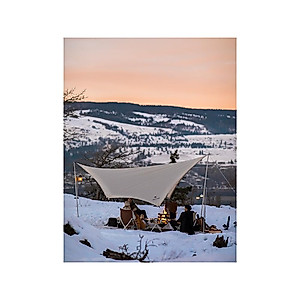 Snow Peak Takibi Tarp Hexa Set Waterproof Campfire Tarp, M (TP-440S-US)