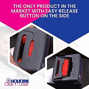 Houdini Click N Lock Car Seat Buckle Guard I Seatbelt locks for Kids and Adults with Special Needs I Child Seat Belt Buckle Cover that Prevents the accidental release of the seat belt buckle I NZ Made