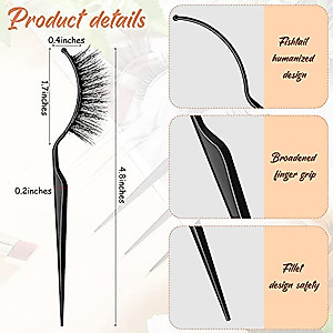 30 Pieces False Eyelashes Display Stick False Eyelashes Applicator Tool False Eyelash Holder Eyelash Extension Supplies for Planting Grafted Eyelash (Black, Transparent)