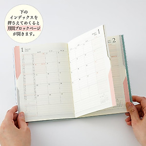 Midori 22266006 Double Schedule Planner, 2024, B6, Monthly Money, Pink (Starts October 2023) (teal)