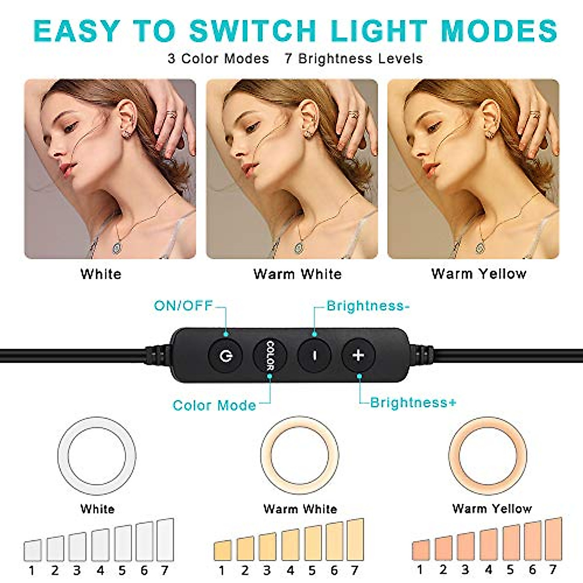 Godox LR120 12" LED Ring Light with Desktop Stand & Cell Phone Holder, USB Powered Conference Light CRI>90 Color Temperature 3000K to 6000K for TikTok/Live Stream/Makeup/Zoom Call & YouTube (Black)