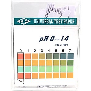 BIPEE Plastic pH Test Strips, Universal Application (pH 0~14), 100 Strips