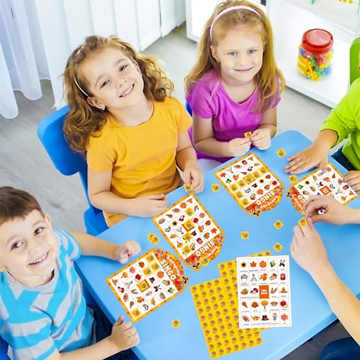 OUNENO Thanksgiving Bingo Game Cards - 30 Player Party Game for Family, Classroom, and Birthday Celebrations