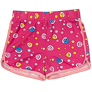 Pinkfong Baby Shark Toddler Girls Graphic T-Shirt Tank Top Leggings Dolphin Shorts 4 Piece Outfit Set 2T