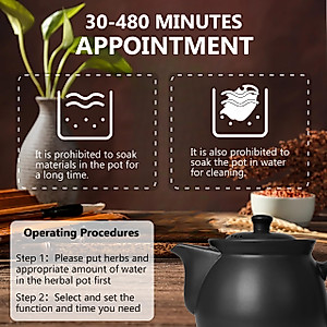 Electric Chinese Medicine Cooking Pot, 4.2qt Multifunctional Cooker Home Ceramic Pot for Herbal Tea, Soup, Stew, Porridge, Electric Herbal Cooking Pot