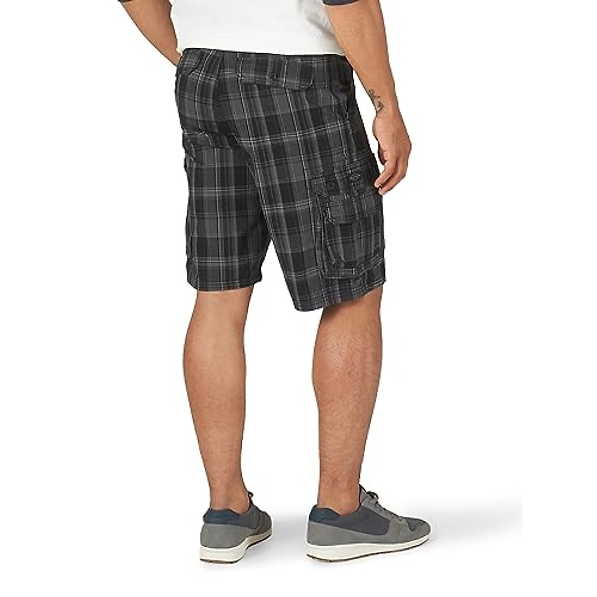 Lee mens Dungarees New Belted Wyoming Cargo Shorts, Black Clifton Plaid, 38 US
