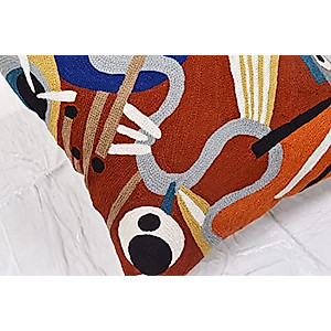 Kandinsky Modern Throw Pillow Cover - Red Intuitive | Abstract Pillow | Modern Couch Pillow| Contemporary Pillows | Outdoor Pillow | Mid Century Chair Cushions | Handmade Wool Size 18x18