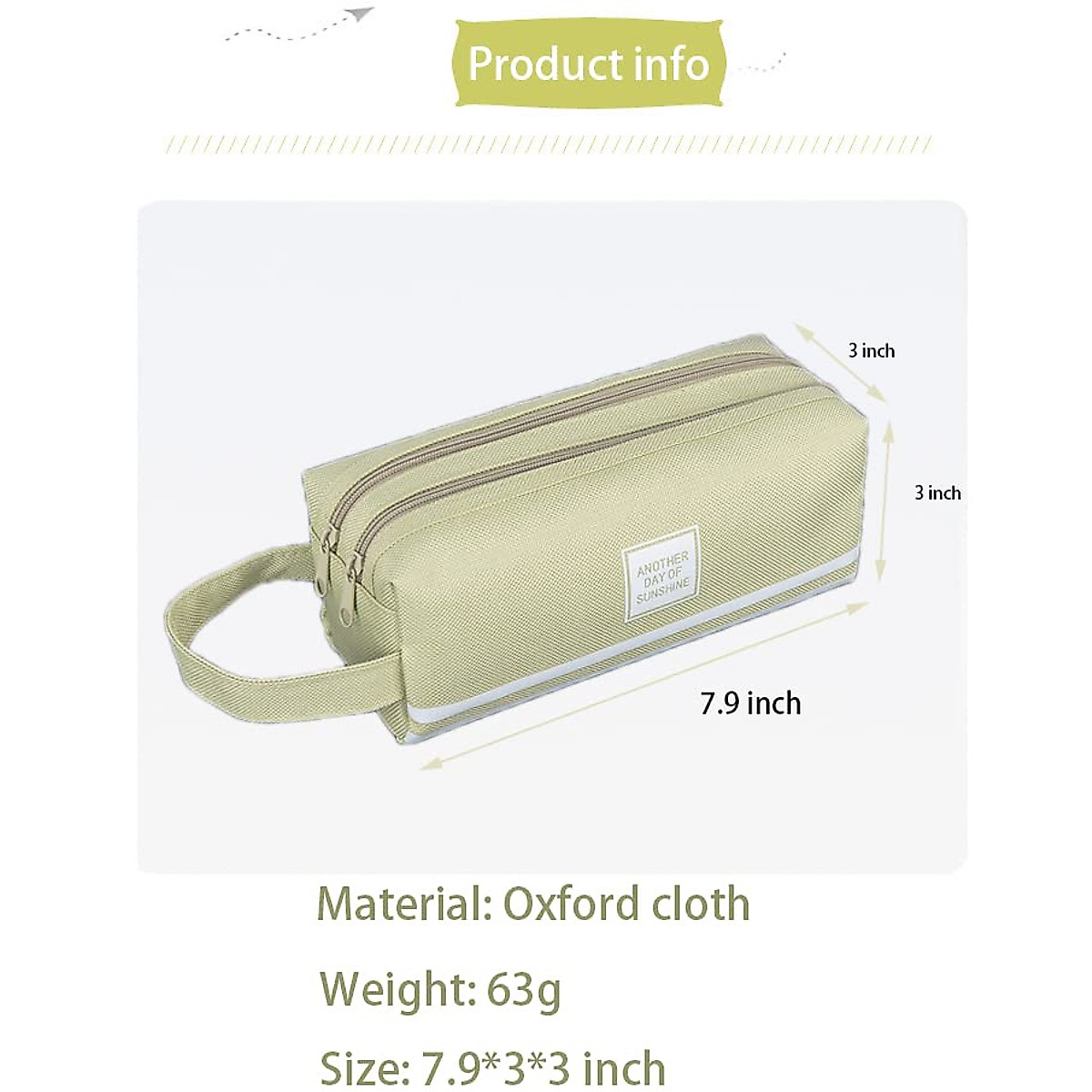 Pencil Case Box for School Office,Durable Pen Carrying Case with Zipper,Lightweight & Spacious Pencil Bag Pouch Box Organizer (Green)