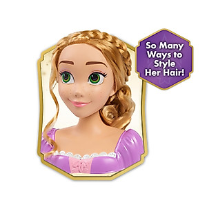 Disney Princess Rapunzel Styling Head, 14-pieces, Pretend Play, Kids Toys for Ages 3 Up by Just Play