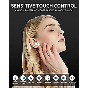 Wireless Earbuds, Bluetooth 5.3 Earbuds in-Ear, 50Hrs Playtime True Wireless Earphones Build in ENC and ANC Noise Cancelling Mic, with Charging Case, IP7 Waterproof Sport EarBuds for iPhone & Android