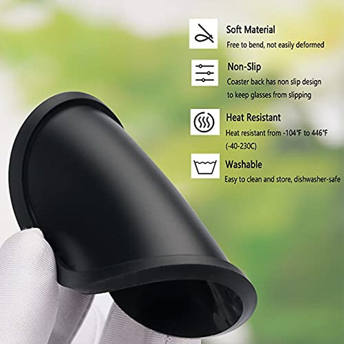 Coasters for Drinks Set of 8, Jolumros Silicone Coasters Soft Anti-Slip Durable Reusable Coaster with Holder for Tabletop Protection, Heat Resistant Coaster Set for Drinking Glass Coffee Cup