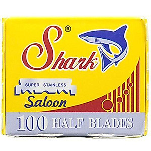 100 Shark Super Stainless Straight Edge Barber Razor Blades for Professional Barber Razors
