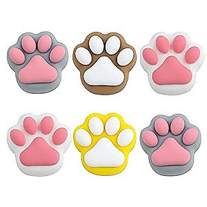 YHSWE 6pcs 3ml Cat Paw Non-stick Food Grade Silicone Wax Container with Carving Multi Use Silicone Jars for Wax, Essential Oil, Lip Balm, Shatter, Spices, Multicolor
