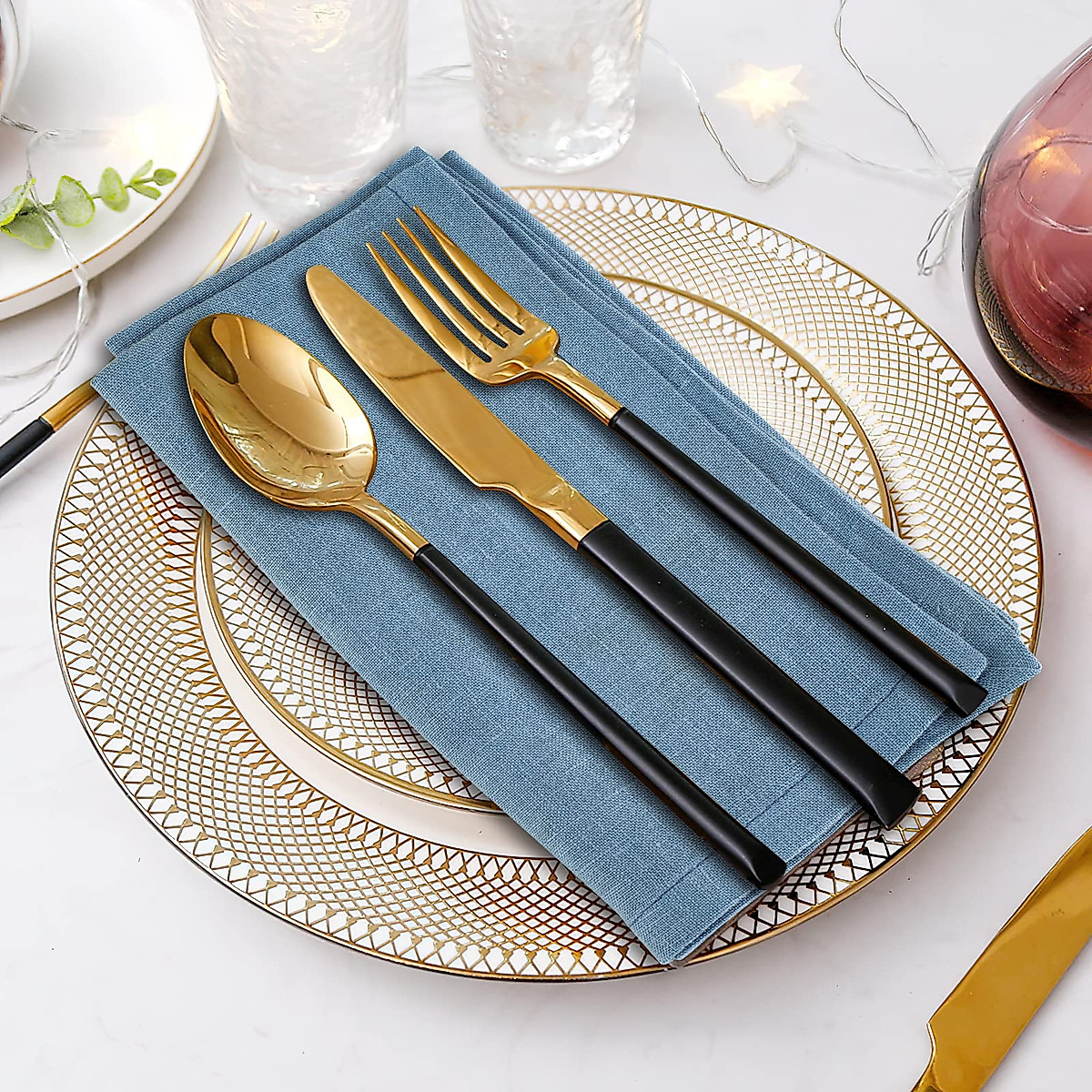 Sunday Path 100% Pure French Linen Dinner Napkins, Set of 4, 18" x 18", Reusable & Machine Washable, Natural Flax Cloth Napkin, Handmade with Mitered Corners, Gift Choice | Brick Red