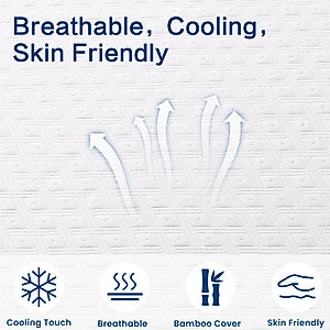 EDILLY 3 Inch Cooling Gel Memory Foam Mattress Topper Full Size, with Removable Soft Cover, Comfort Body Support & Pressure Relief