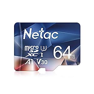Netac 64GB Micro SD Card MicroSDXC UHS-I Flash Memory Card Up to 100MB/s - A1, U3, Class10, V30, 667X, FAT32 High-Speed TF Card