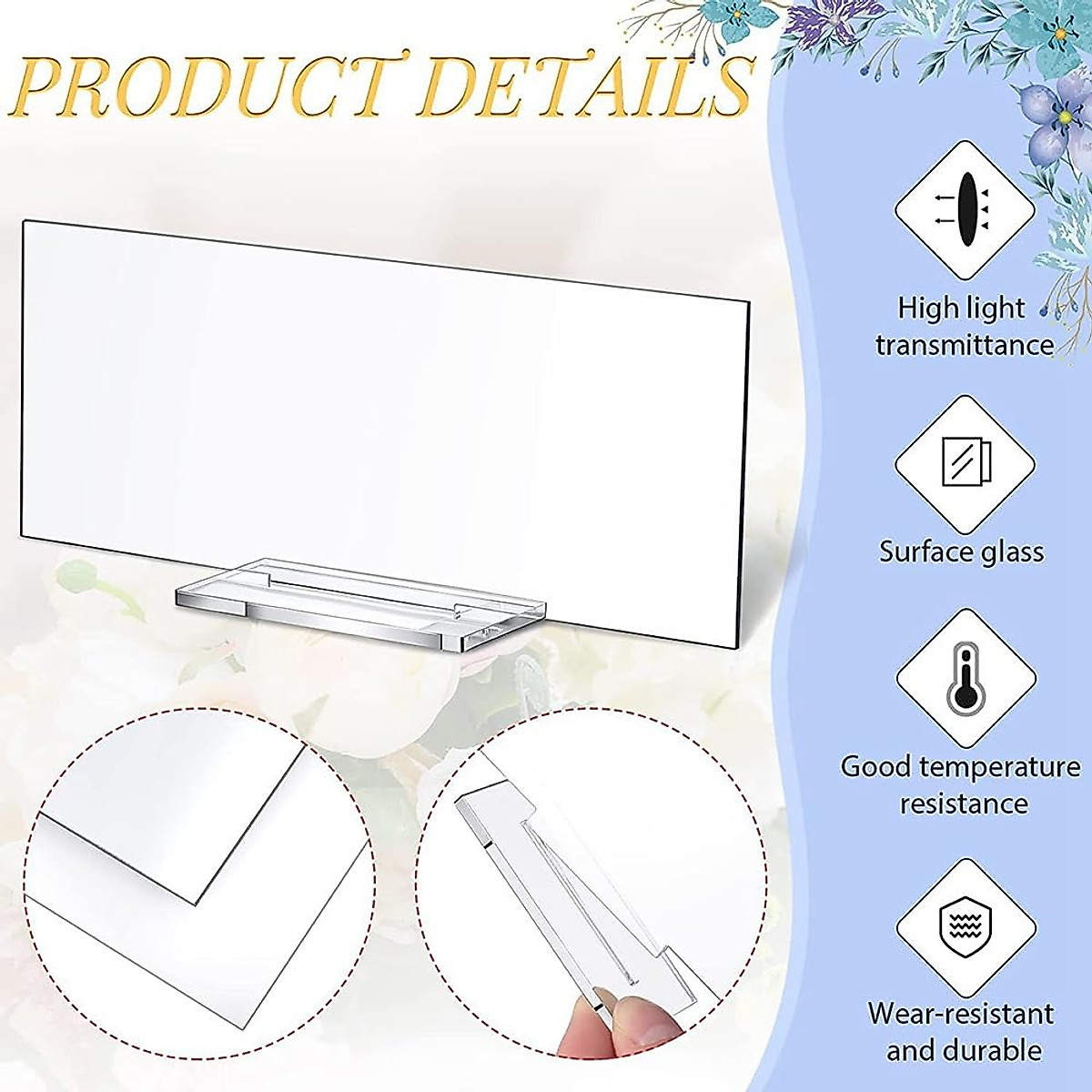 Soaying 20Sets Acrylic Sign Acrylic Table Signs with Stand, Blanks Acrylic Table Numbers for Wedding and Food & Beverage Decor