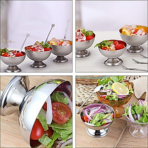Yardwe Stainless Steel Bowl Dessert Bowl Sauce Bowls Ice Cream Fruit Snack Candy Cup Appetizer Plates Serving Portion Cups Ramekins for Home Kicthen 10. 7x7cm