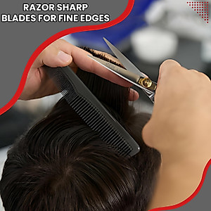 Nixcer Hair Cutting Scissors -Sharp Razor Edge Blade Hair Shears Series - 6.5" With Fine Adjustment – Stainless Steel Hair Scissors Professional For Men, Women & Babies (Silver)