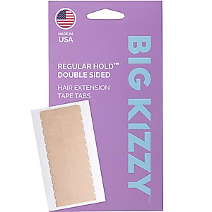 Big Kizzy Hair Extensions Tape - Regular Hold - Fits Most Tape in Hair Extensions, 4cm x .8cm Tape for Extensions, Professional Double Sided Extension Tape