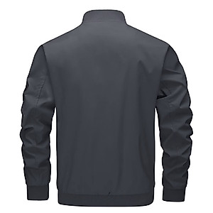 KEFITEVD Men's Windproof Bomber Jackets Varsity Jacket Men Classic Fit Bomber Jackets Men Military Windbreakers Work Jackets for Men