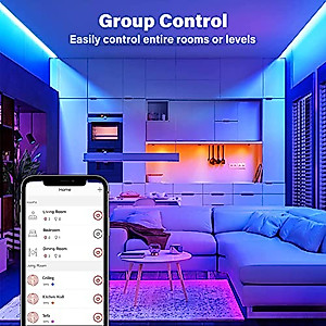 Sengled Smart LED Strip Lights 32.8ft WiFi LED Lights Work with Alexa and Google Home 16 Million Colors RGB Music Sync Adjustable Length 25,000 Hours Life Multi Mode Support for Game Movie