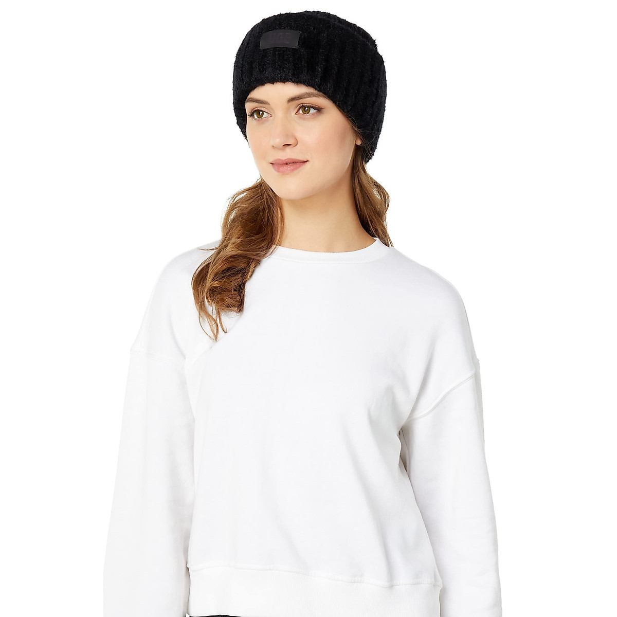 UGG Chunky Plush Cuff Beanie Black One Size