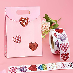 500 Pieces Valentines Day Heart Roll Stickers Labels Love Decorations for Father's Day Mother's Day Decor Wedding Party Favor Engagement Proposal Anniversary Birthday Christmas